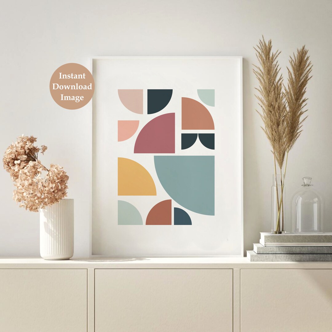 Geometric Shapes Art Print | INSTANT DOWNLOAD | Abstract Poster ...