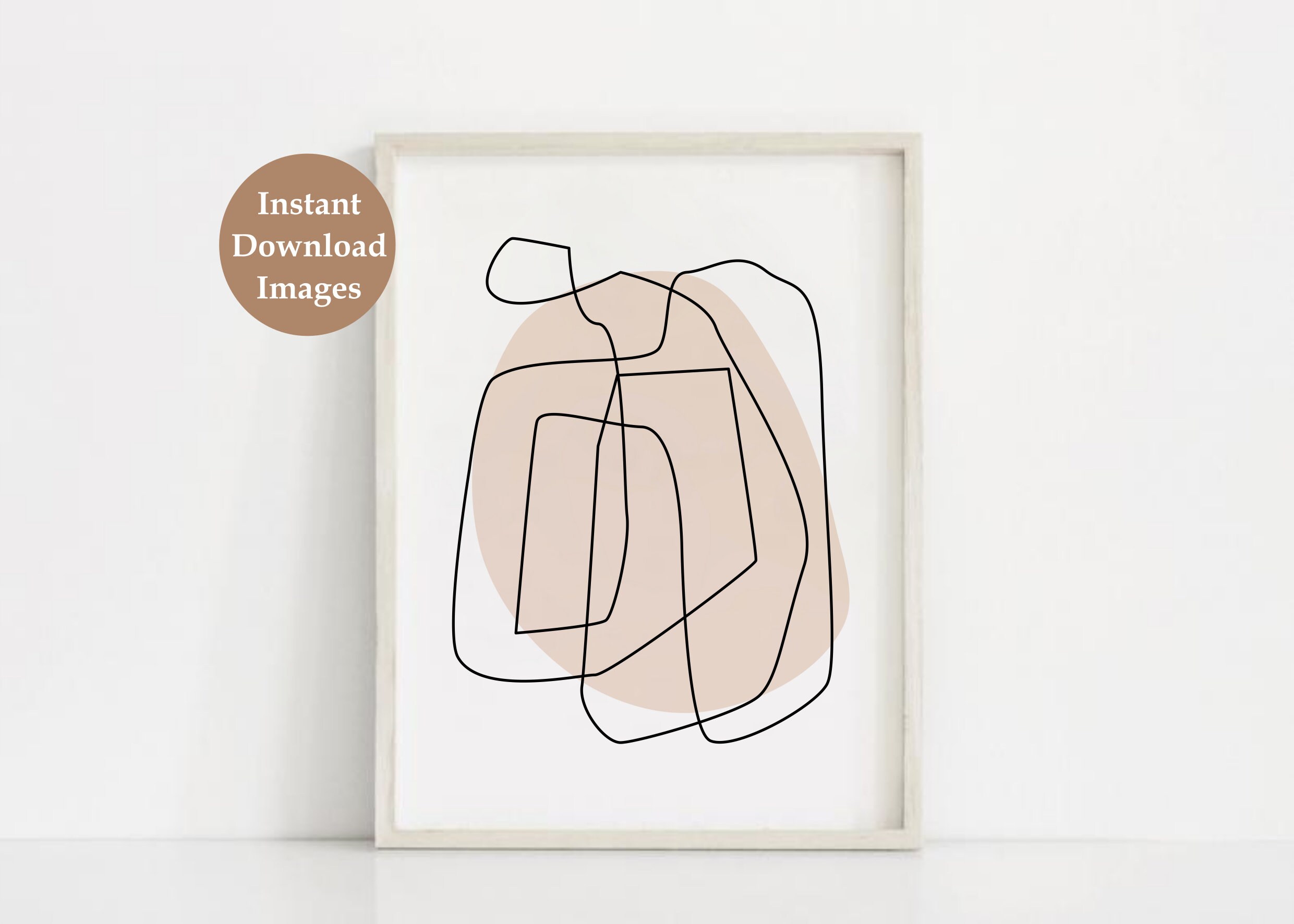 Abstract Line Art Set of 3 Prints Neutral Printable Wall Art - Etsy