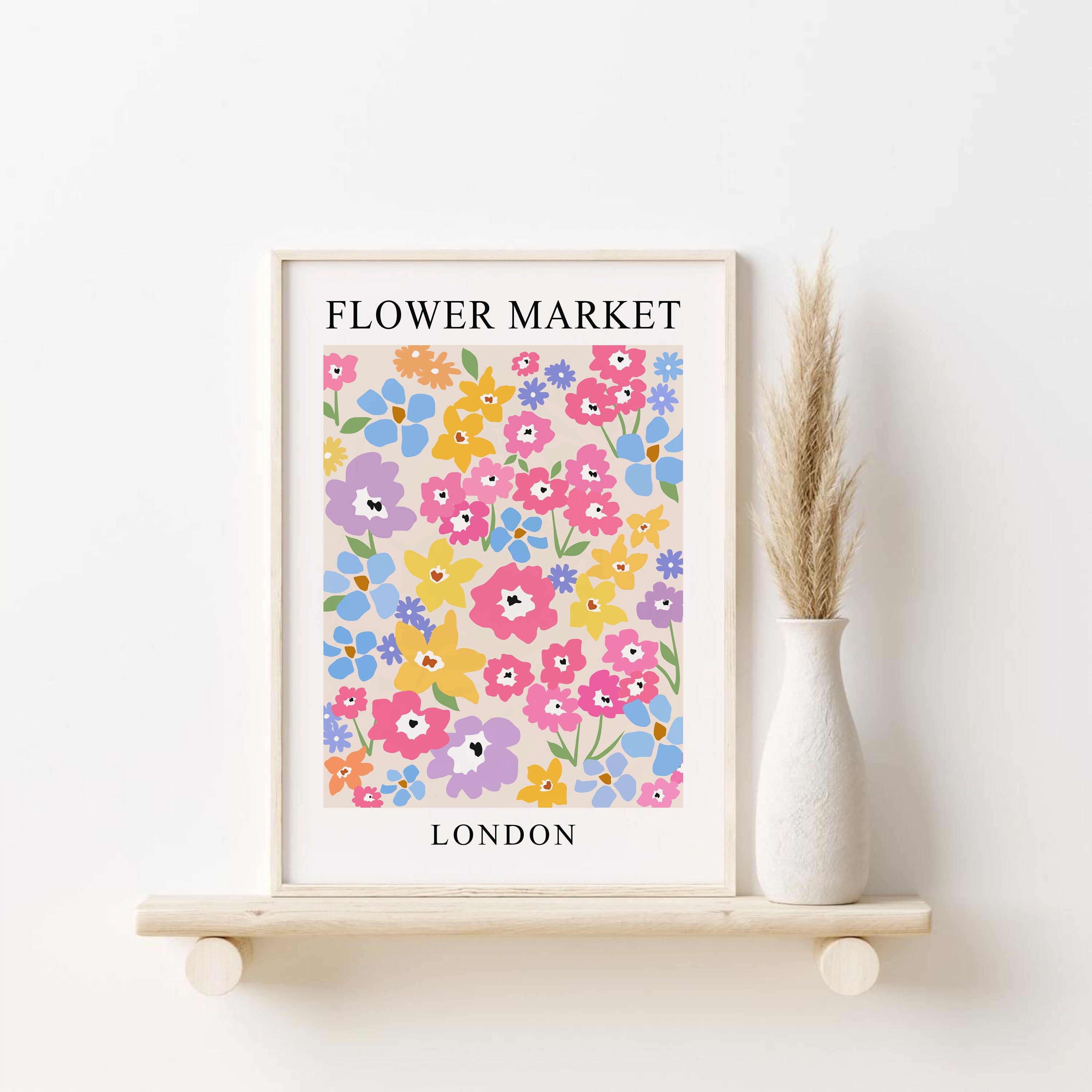 Flower Market Print London Flower Market Poster DIGITAL | Etsy