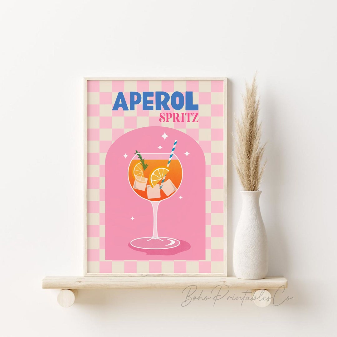 Aperol Spritz Print Retro Cocktail Printable Wall Art - Etsy