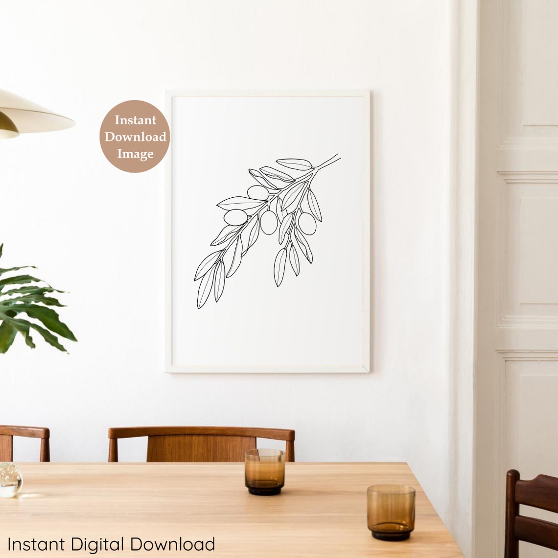 Olive Branch Line Drawing Minimalist Botanical Line Art - Etsy UK