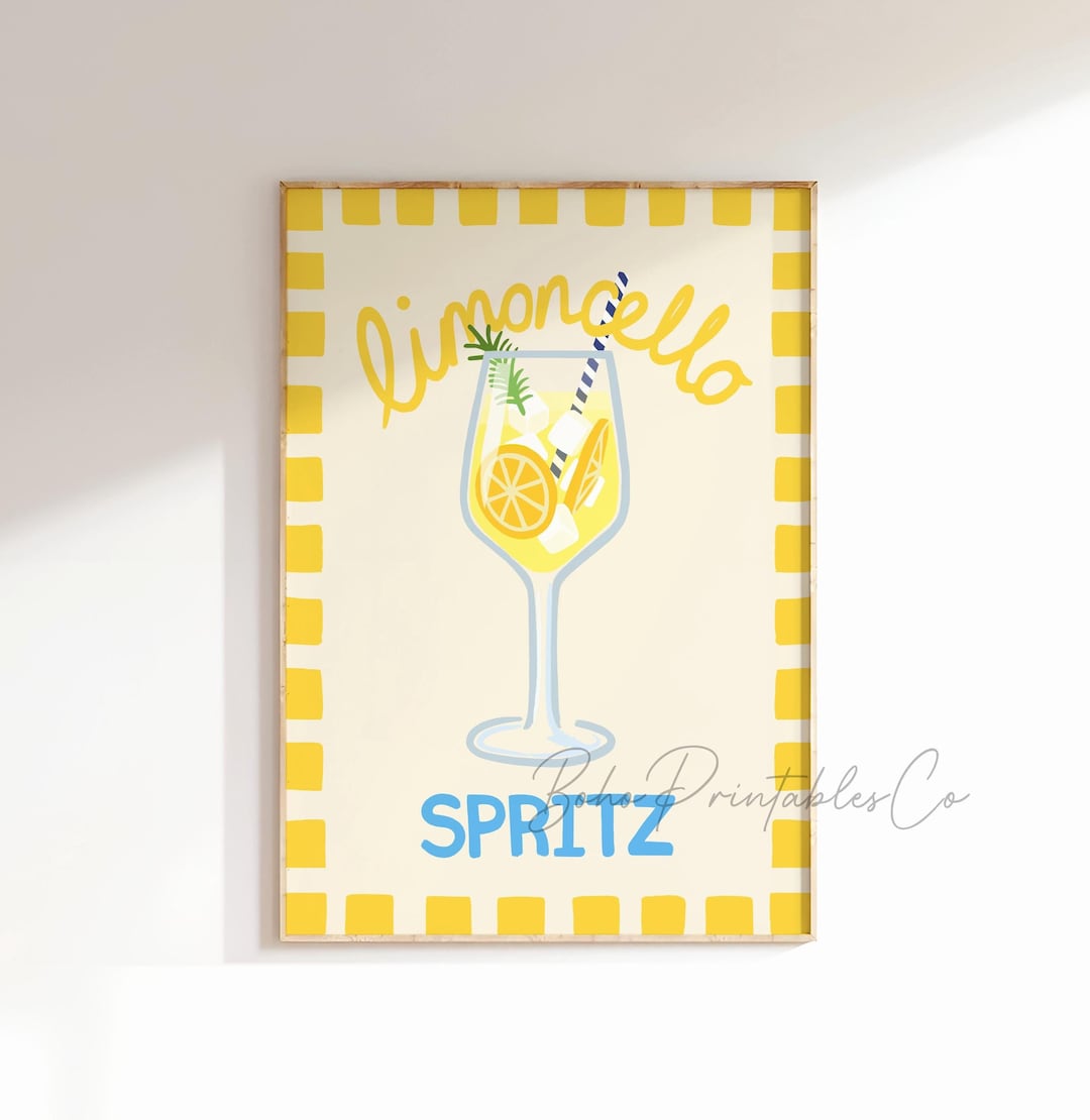 Limoncello Spritz Print, Limoncello Cocktail Print, Amalfi Printable ...