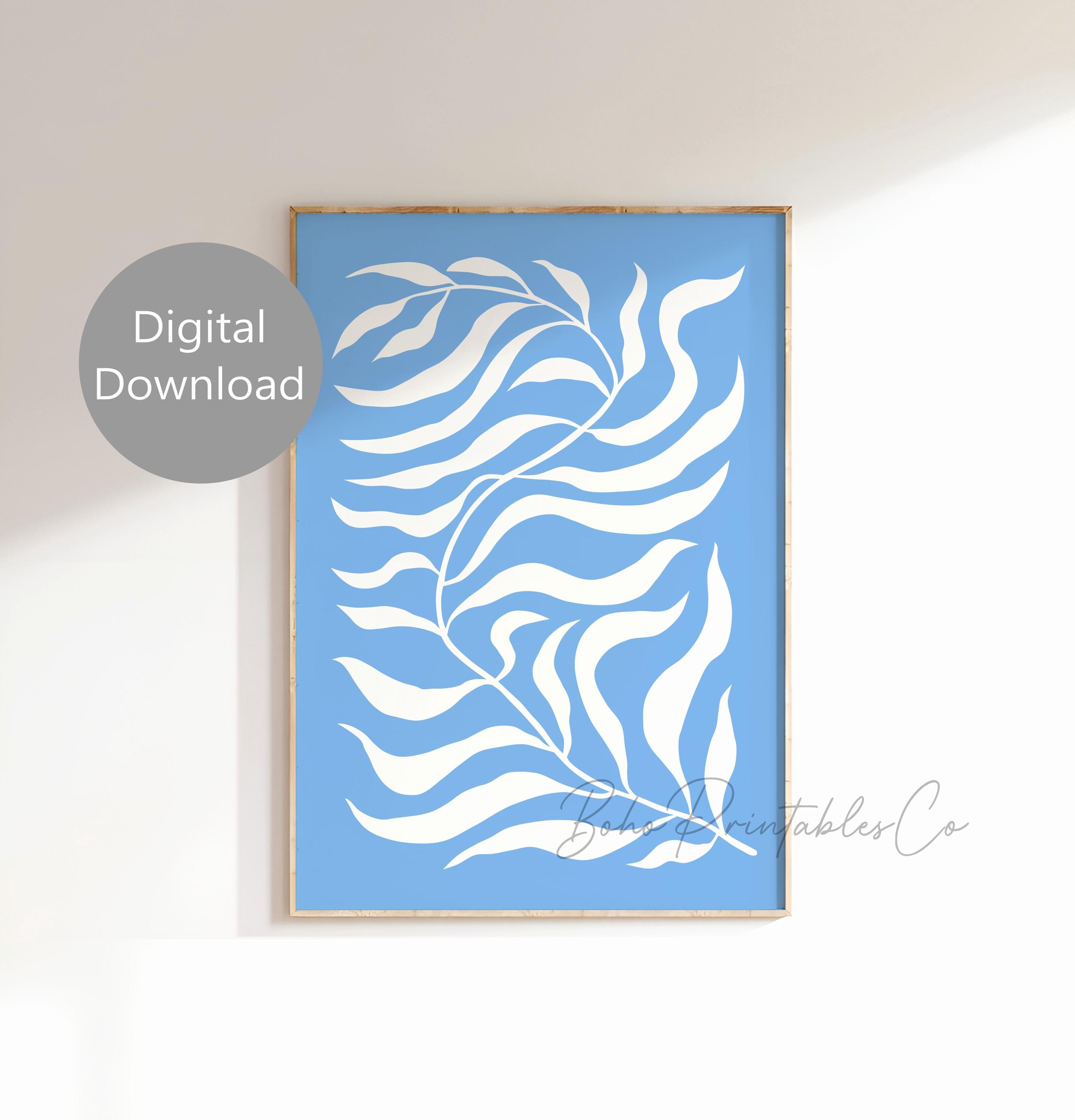 Blue Preppy Print Set of 9, Sky Blue Gallery Wall Set, DIGITAL DOWNLOAD ...
