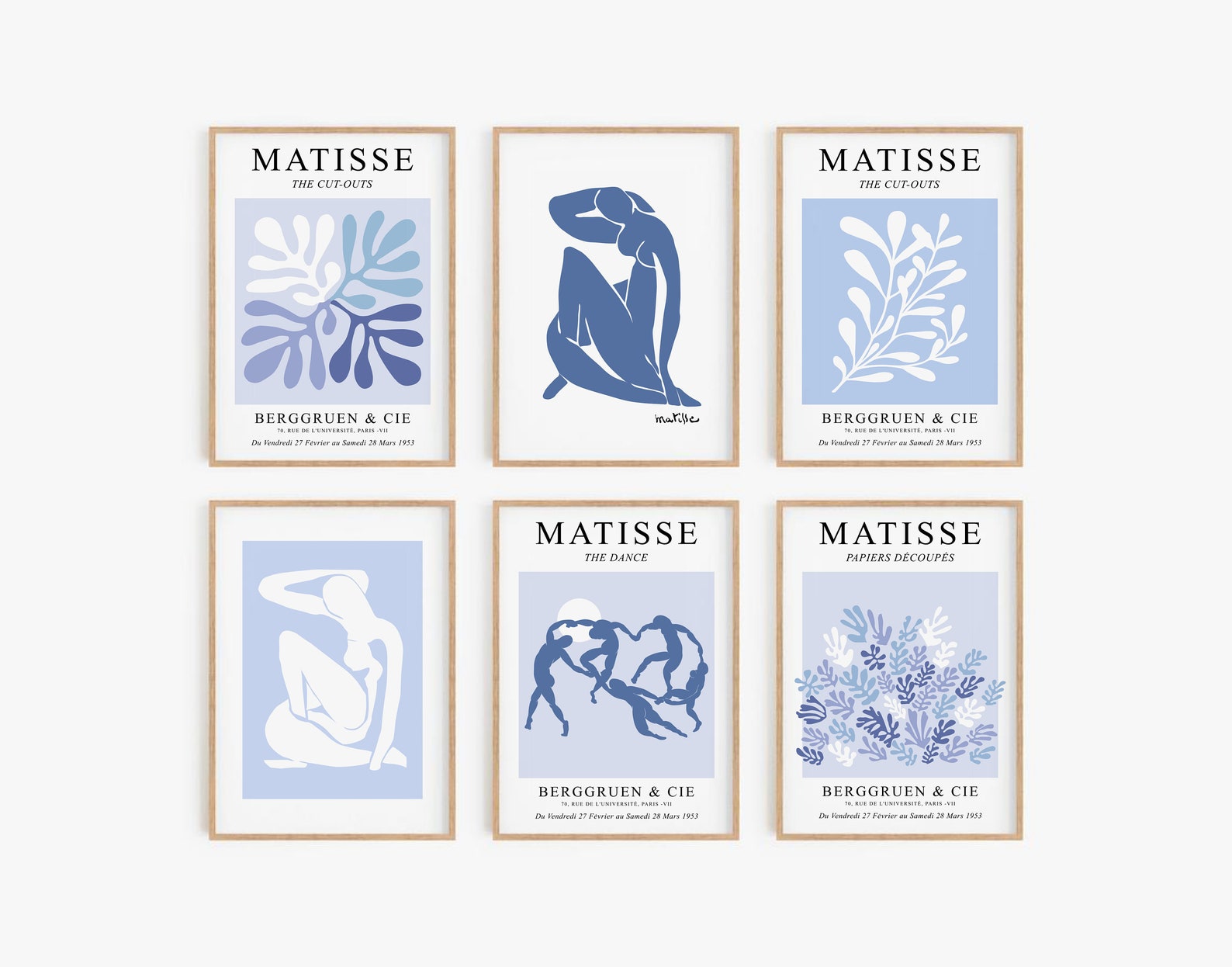 Blue Matisse Print Set of 6, Henri Matisse Exhibition Poster, DIGITAL ...