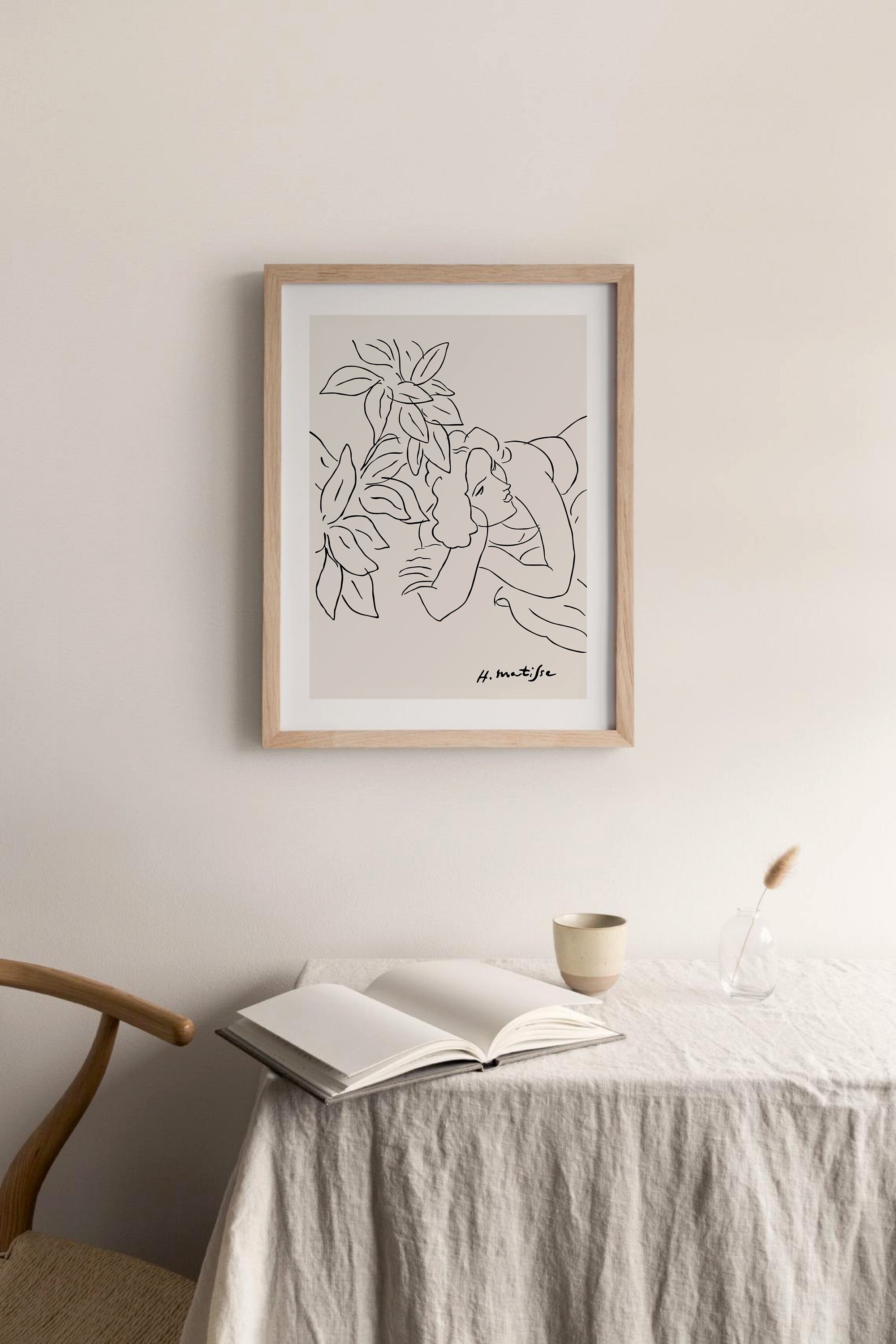 Matisse Woman Line Art Print Female Line Drawing DIGITAL - Etsy