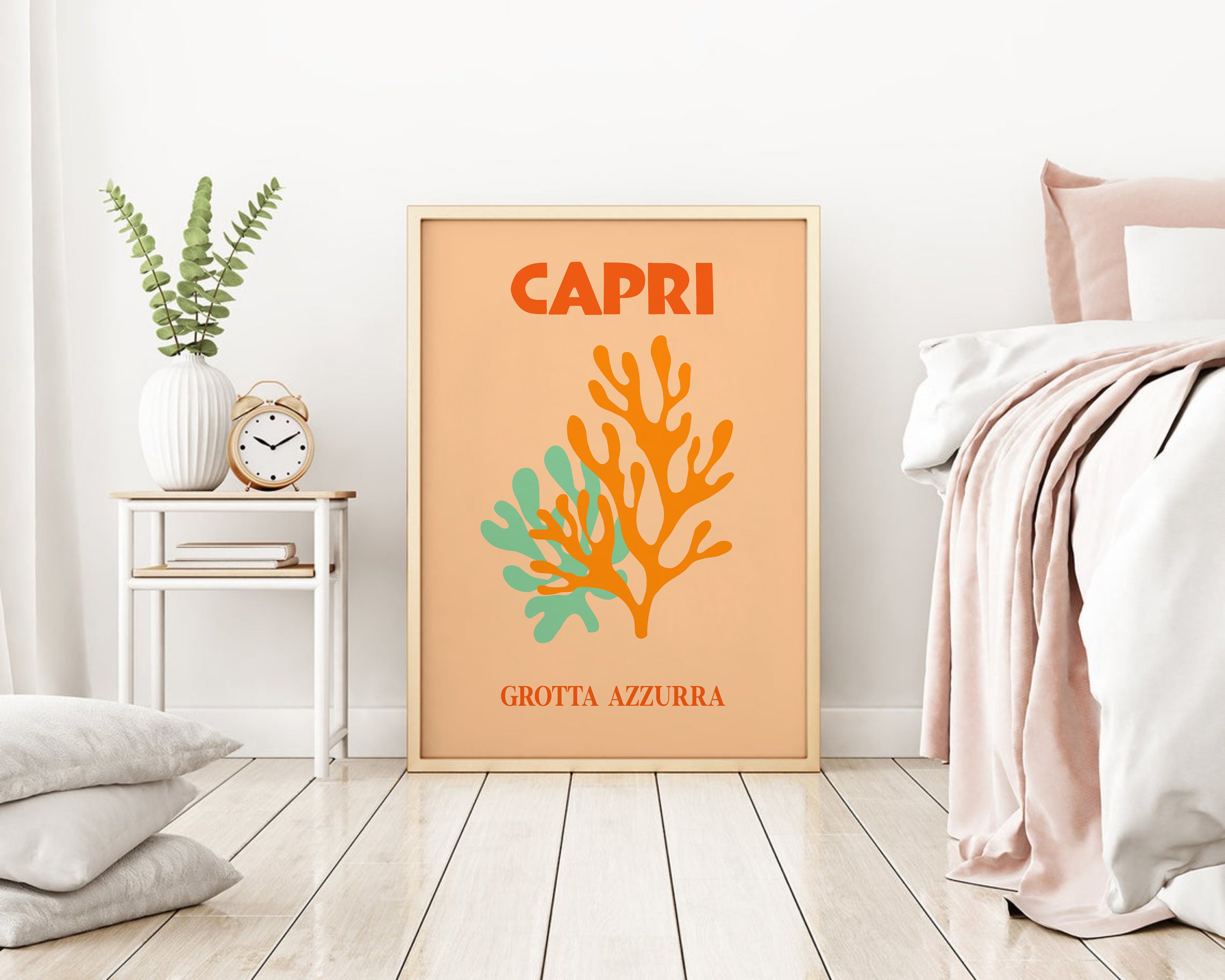 Capri Retro Travel Print DIGITAL DOWNLOAD Italy Travel - Etsy
