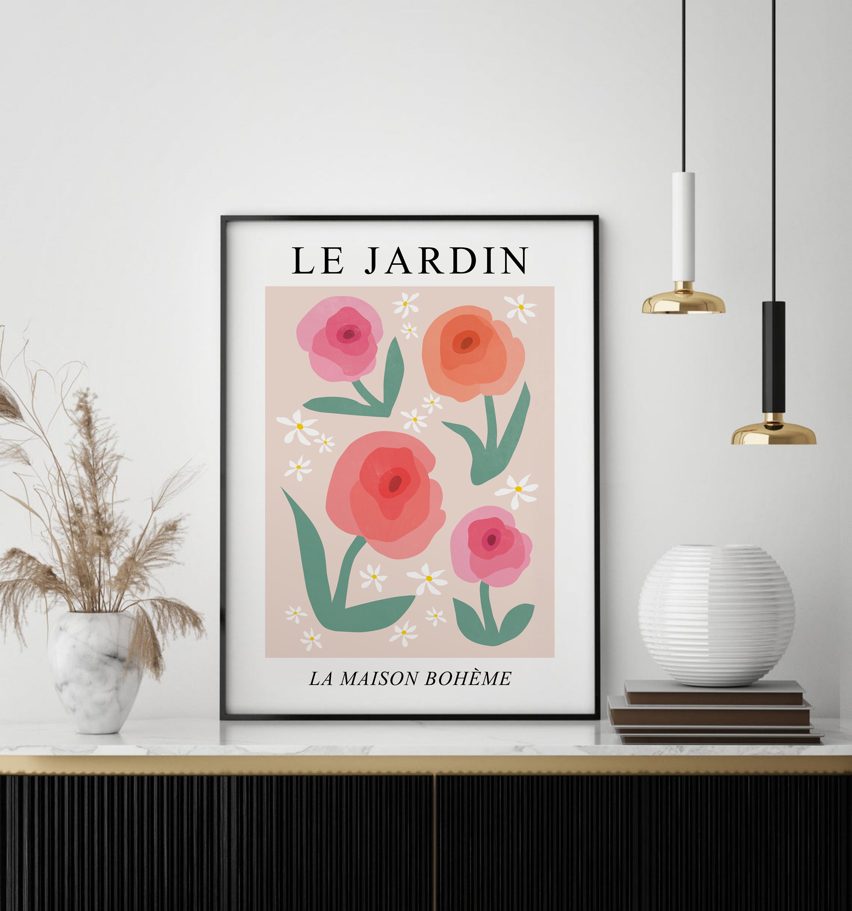 Abstract Flowers Print French Wall Art DIGITAL DOWNLOAD - Etsy