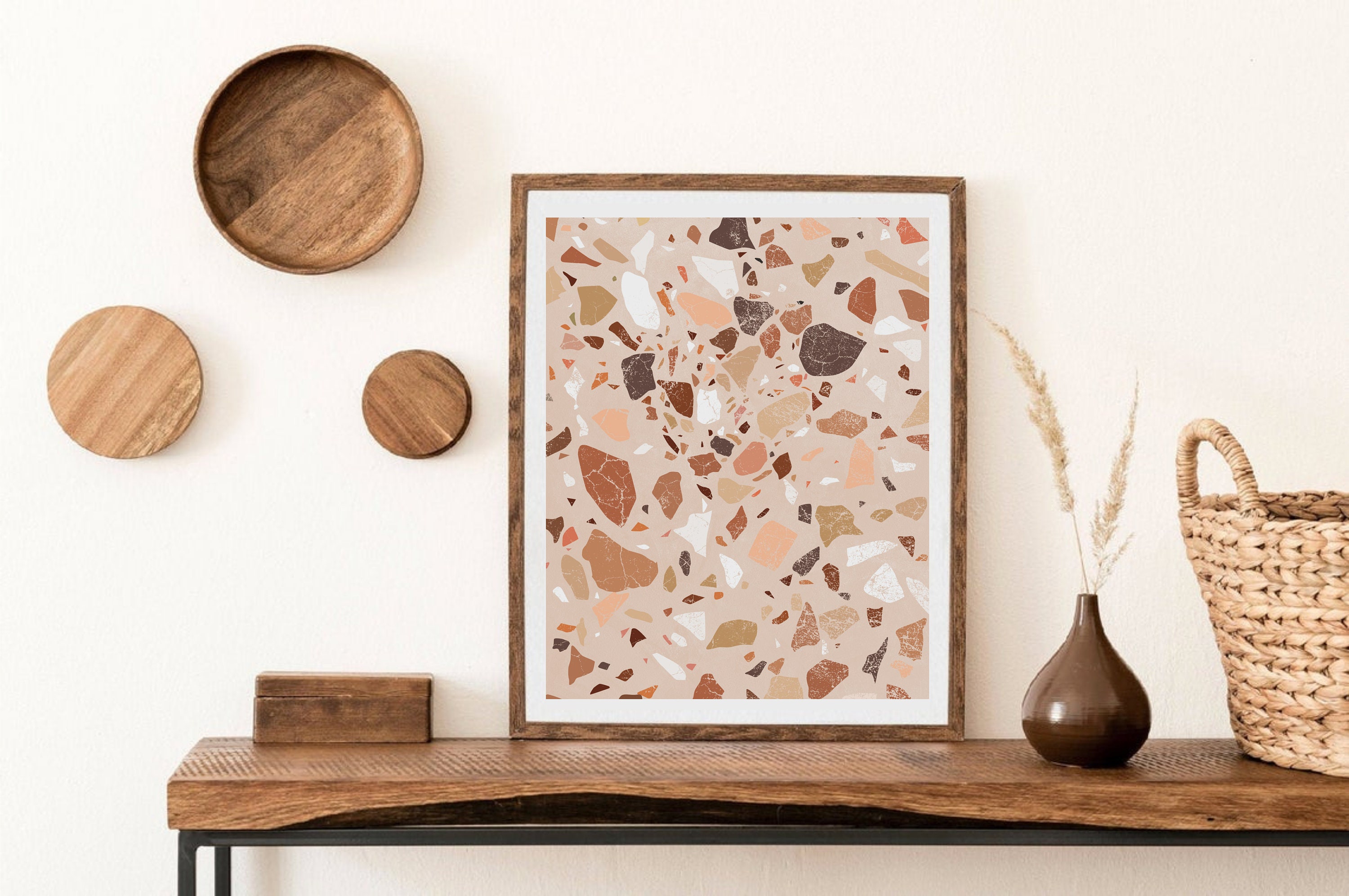 Terrazzo Print Printable Wall Art Earth Tone Neutral Wall - Etsy