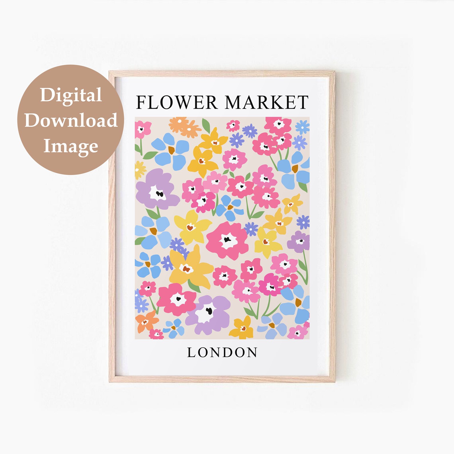 Flower Market Print Set of 3 DIGITAL DOWNLOAD Flower Market - Etsy