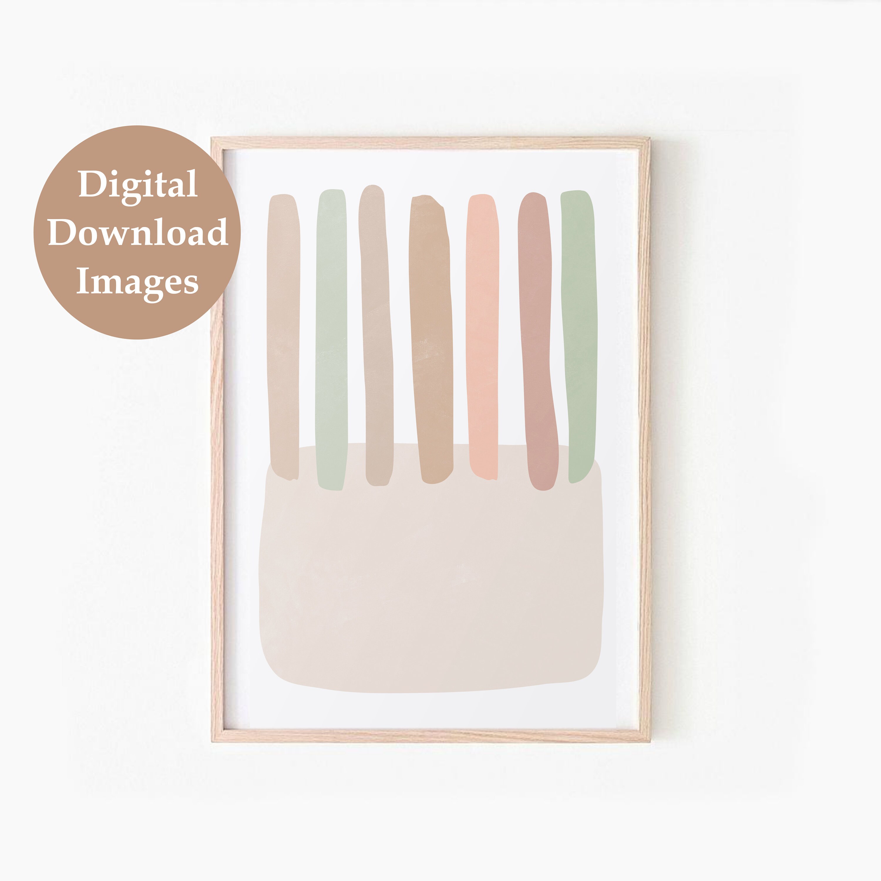 Sage Green Print Set of 6, Abstract Botanical Printable Wall Art ...