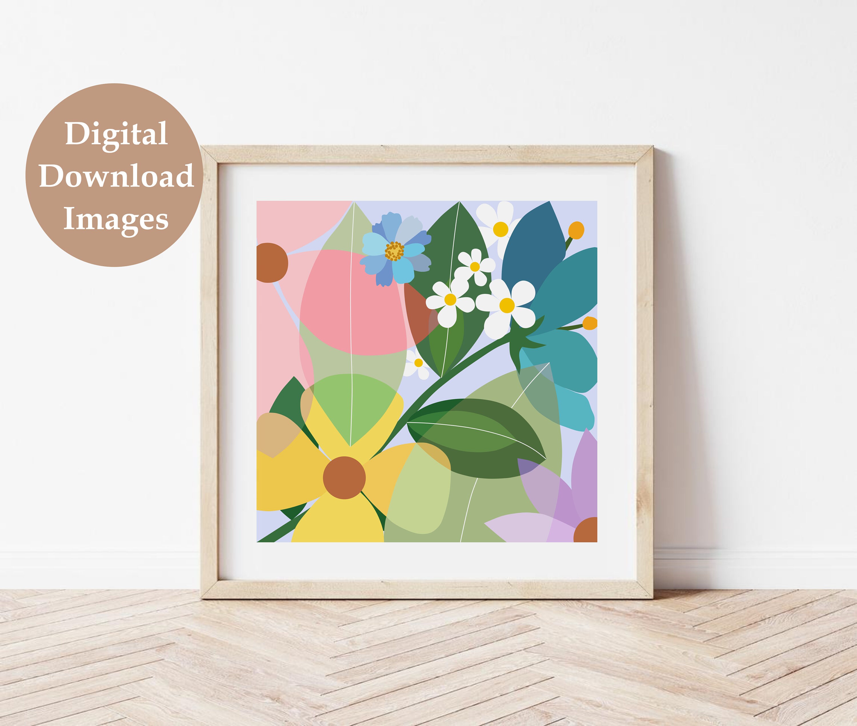 Abstract Floral Prints Set of 3 Abstract Botanical Printable - Etsy