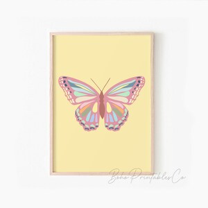 Pastel Butterfly Print Set of 4, DIGITAL DOWNLOAD Butterflies Printable ...
