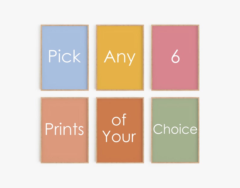Pick Any 6 DIGITAL Prints Custom Gallery Wall Set Pick Your - Etsy
