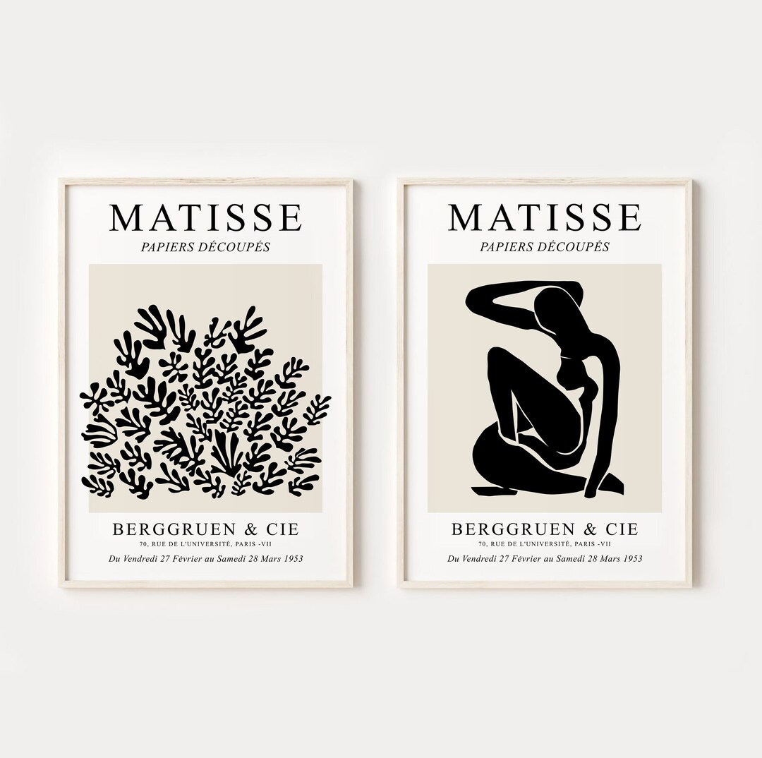 Set of 2 Henri Matisse Wall Art Prints, Neutral Matisse Exhibition ...
