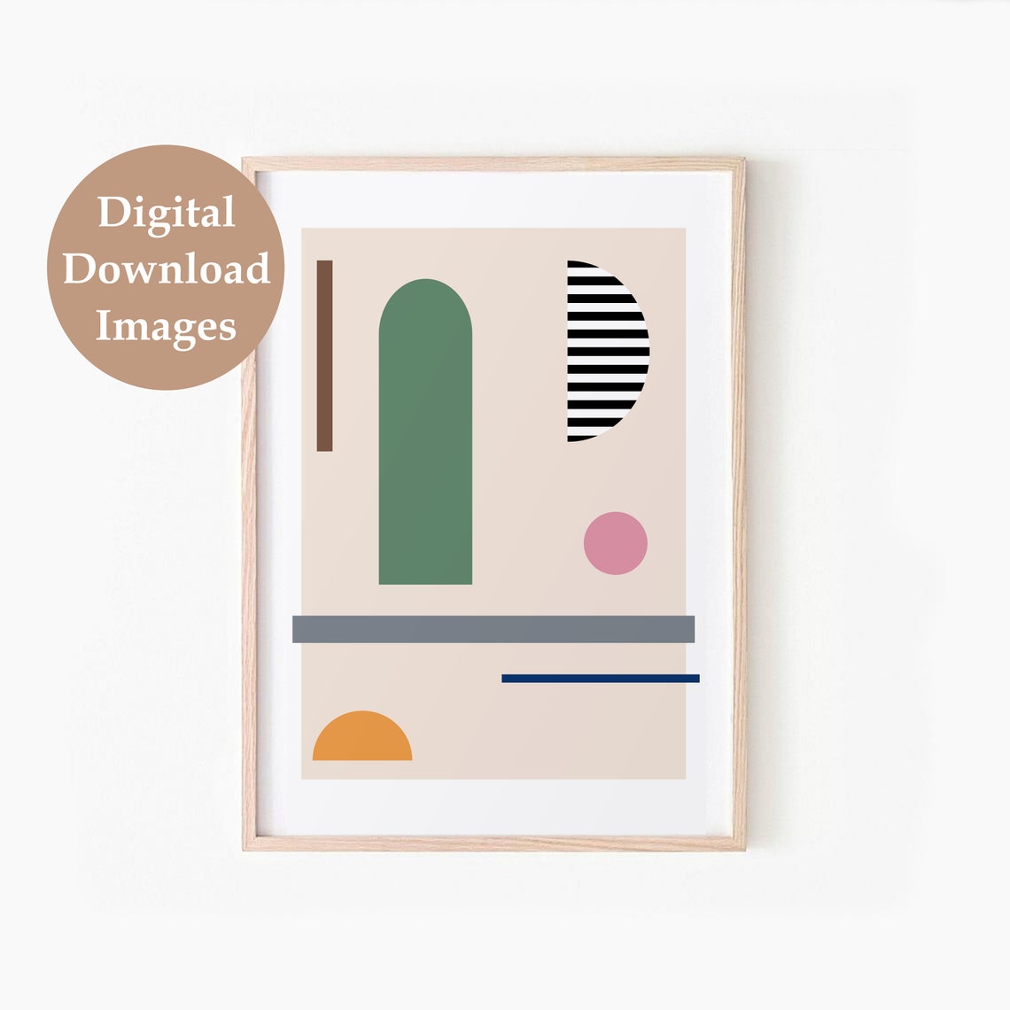 Abstract Shapes Printable Wall Art Geometric Print Set of 3 | Etsy