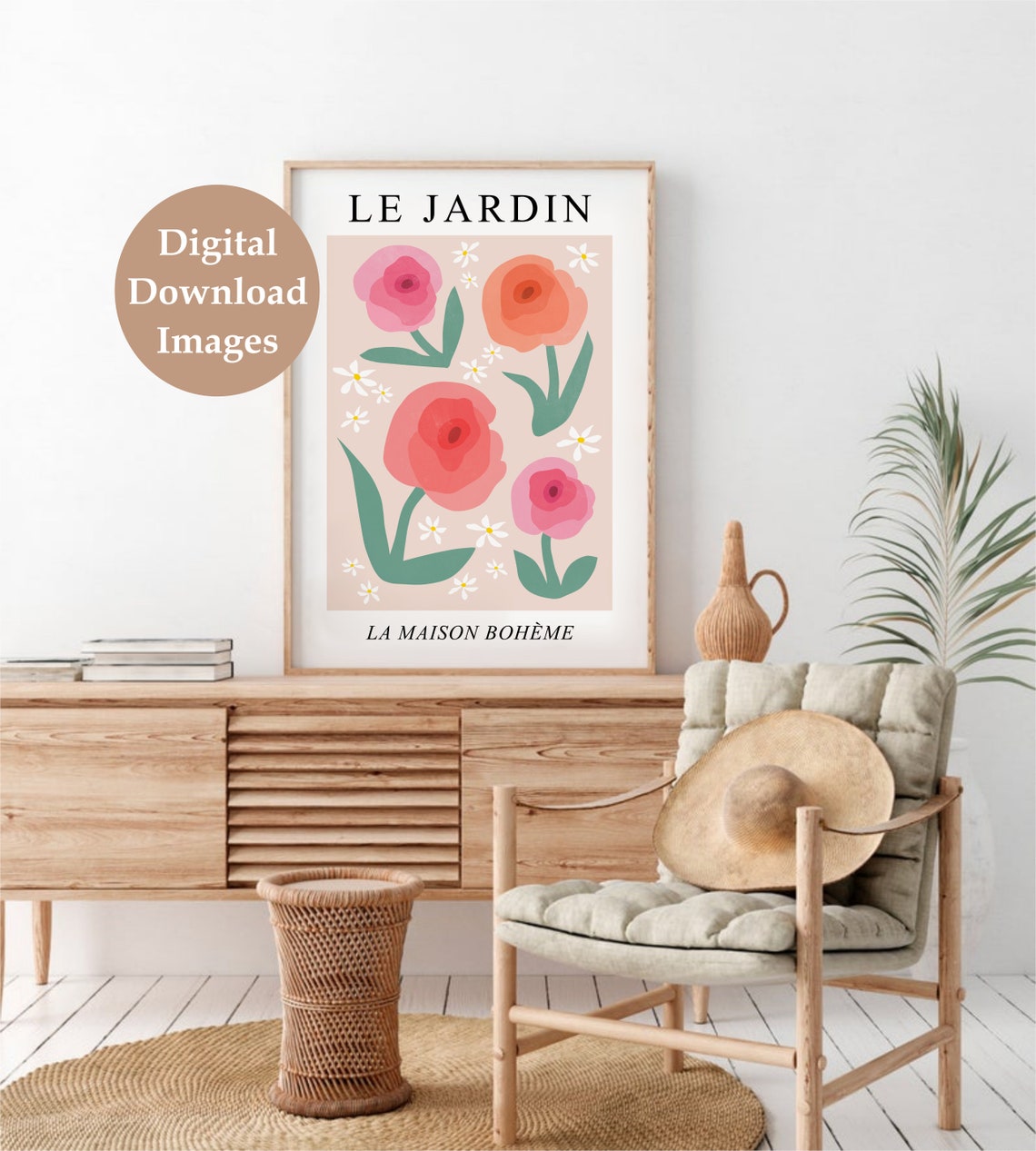 Abstract Flowers Print French Wall Art DIGITAL DOWNLOAD - Etsy