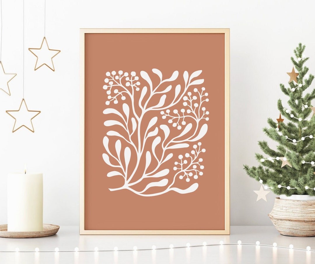 Boho Christmas Print, DIGITAL DOWNLOAD, Winter Botanical Print ...