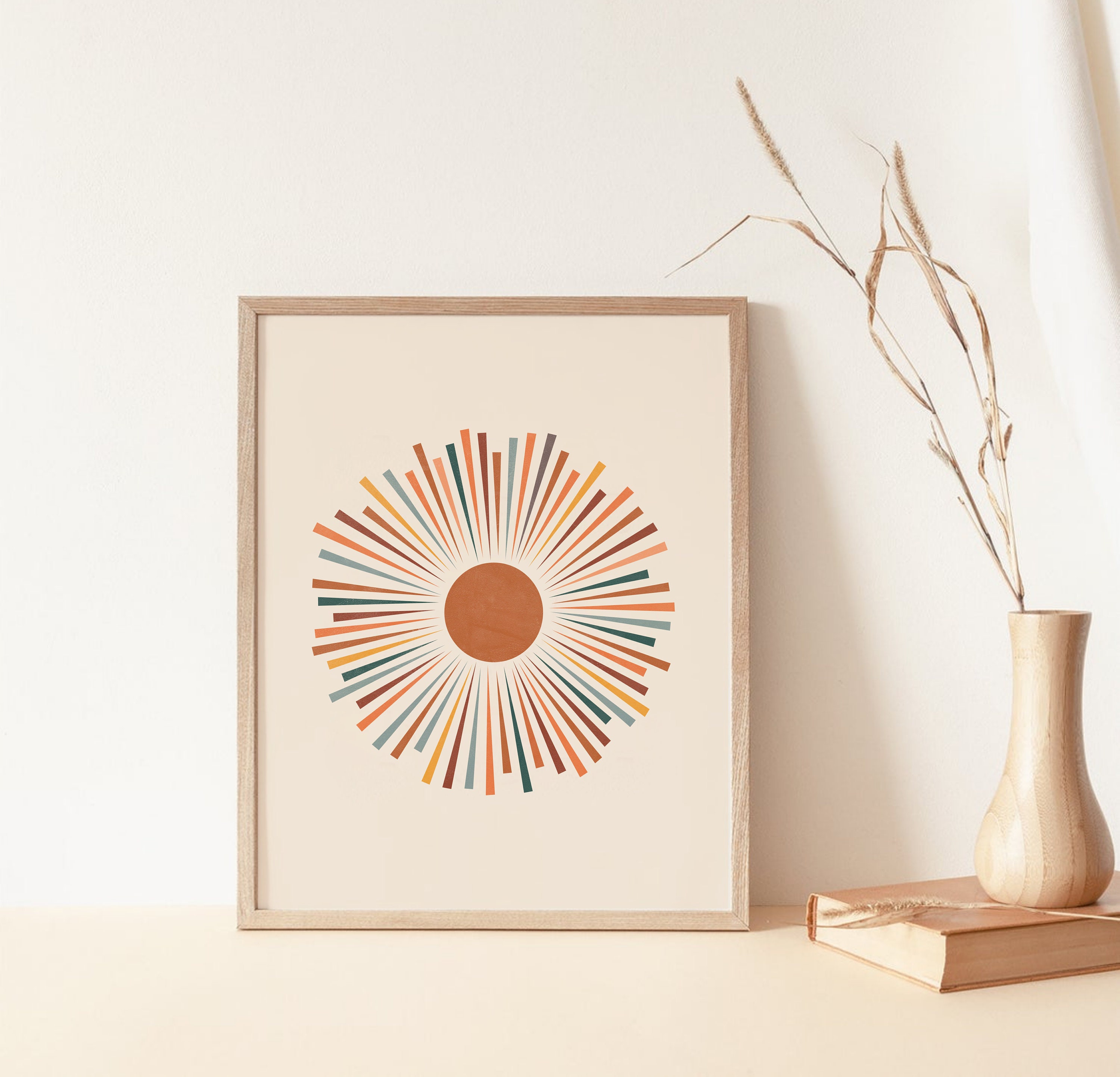 Boho Sun Print DIGITAL DOWNLOAD Abstract Sun Printable Wall - Etsy