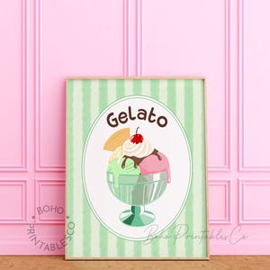 Gelato Print, Italian Food Poster, Ice Cream Printable Wall Art ...