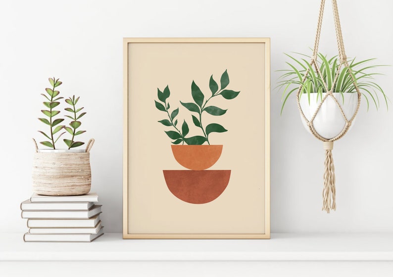 Boho Botanical Art Print DIGITAL DOWNLOAD Abstract Botanical | Etsy