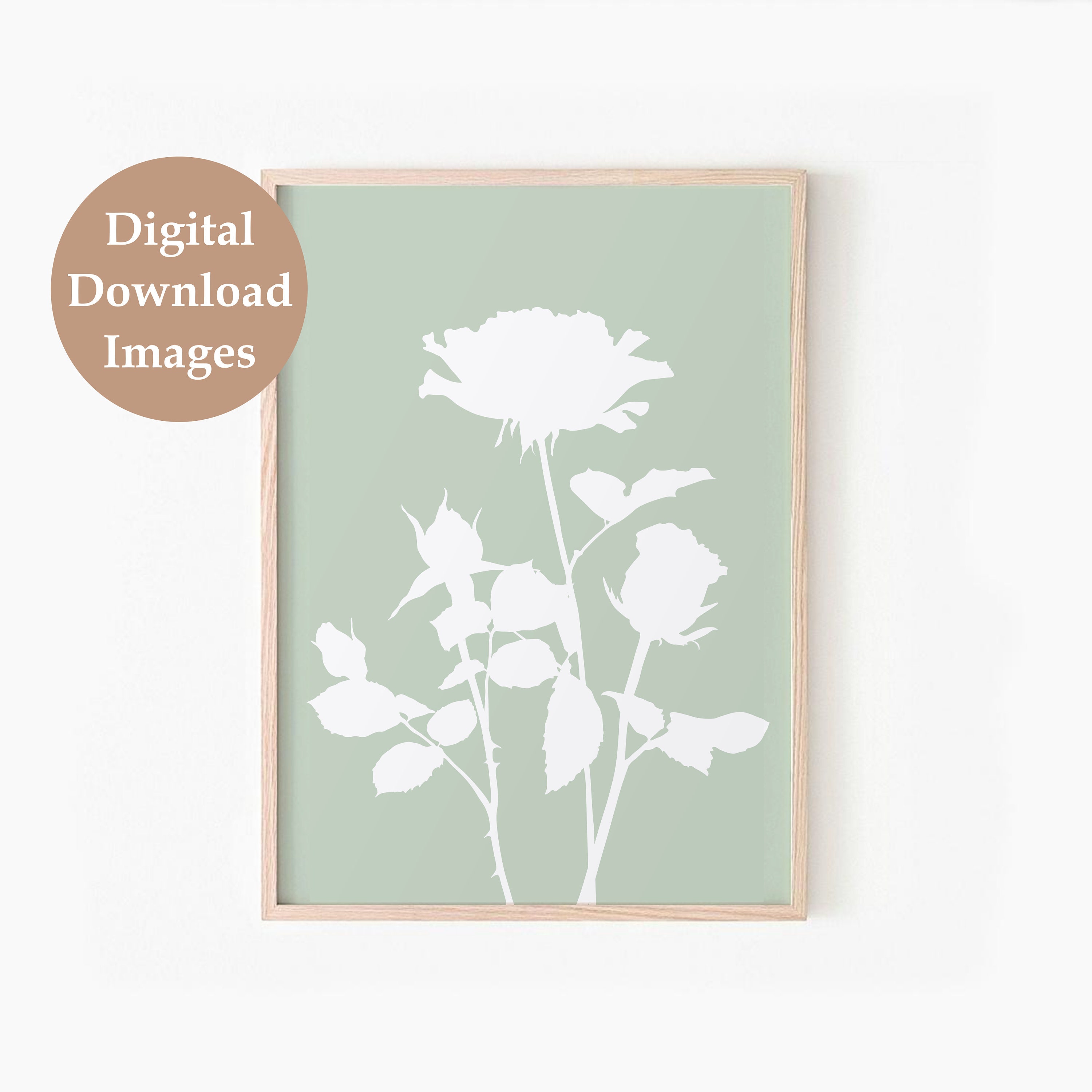 Sage Green Botanical Print Set of 2 Abstract Floral PRINTABLE - Etsy