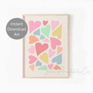 Valentine's Day Gallery Wall Set of 6 Prints, Pink Pastel Valentine's ...