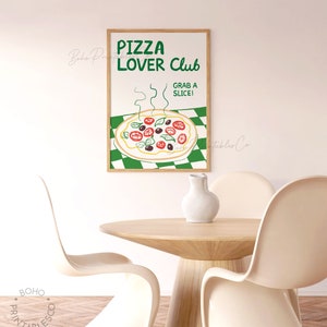 Pizza Club Print, Pizza Lover Foodie Printable Wall Art, Fun Kitchen ...