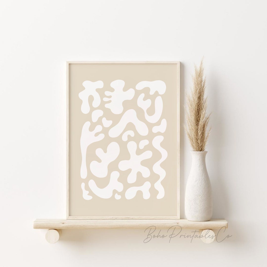 Organic Shapes Printable Wall Art, Neutral Abstract Print, DIGITAL ...