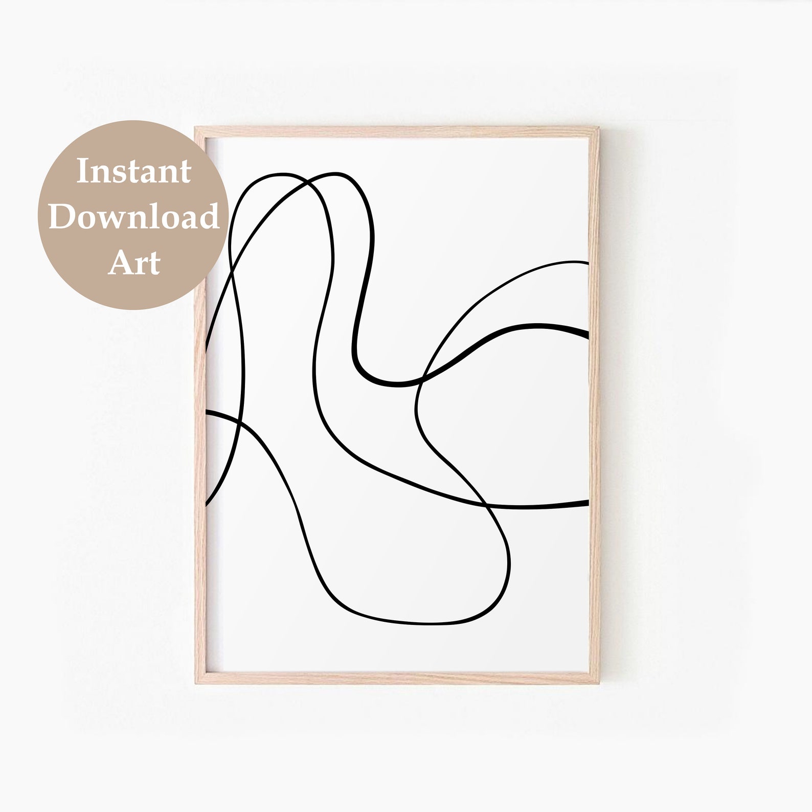 Abstract Line Art Print Set of 3, Minimalist Gallery Wall Set, DIGITAL ...
