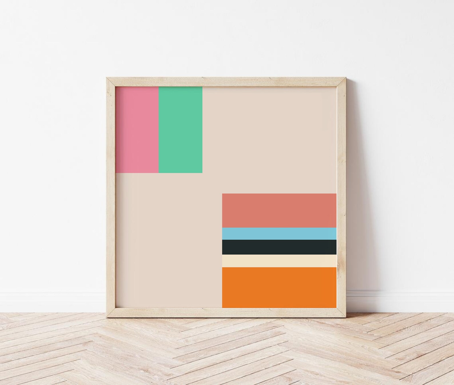 Square Abstract Print Set of 4 Colour Block Abstract | Etsy