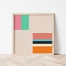 Square Abstract Print Set of 4, Colour Block Abstract Printable Wall ...