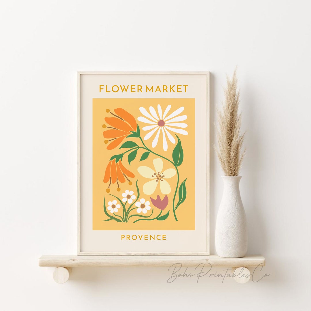 Flower Market Print, Provence Flower Market Exhibition Poster, DIGITAL ...