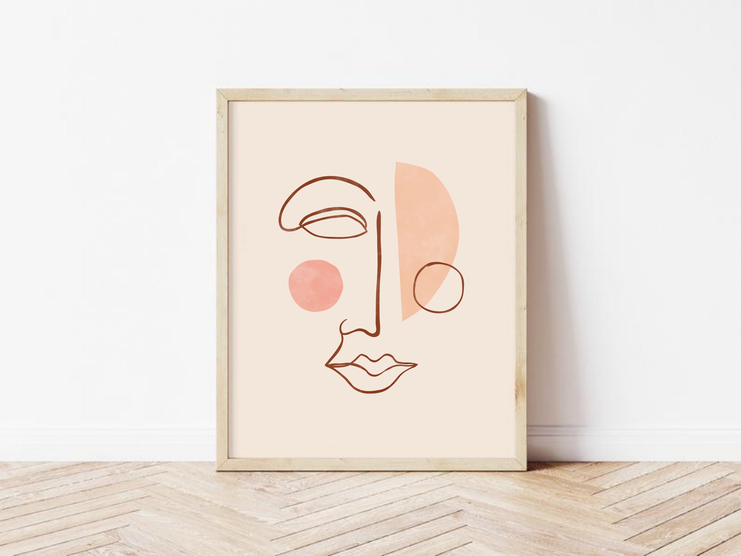 Face Line Drawing DIGITAL Print, Abstract Face Printable Wall Art, Boho ...