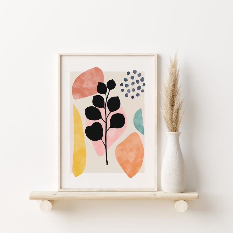 Abstract Botanical Prints Set of 3 Printable Wall Art - Etsy