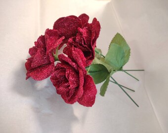Artificial Glitter Rose - Etsy