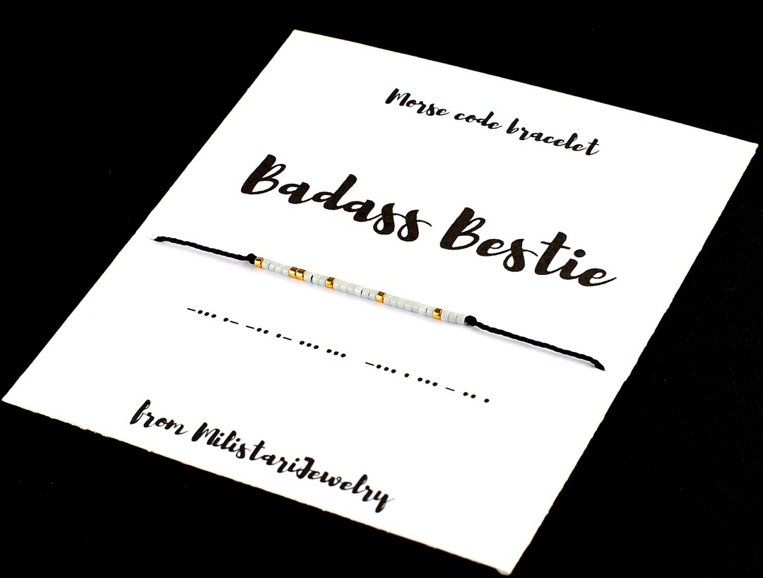 Badass Bestie Morse Code Bracelet, Friendship Jewelry, Gift for Best ...