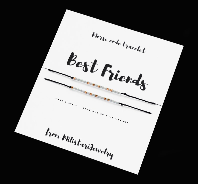 BEST FRIENDS Morse Code Bracelet Set of Two Bracelets, Best Friend ...