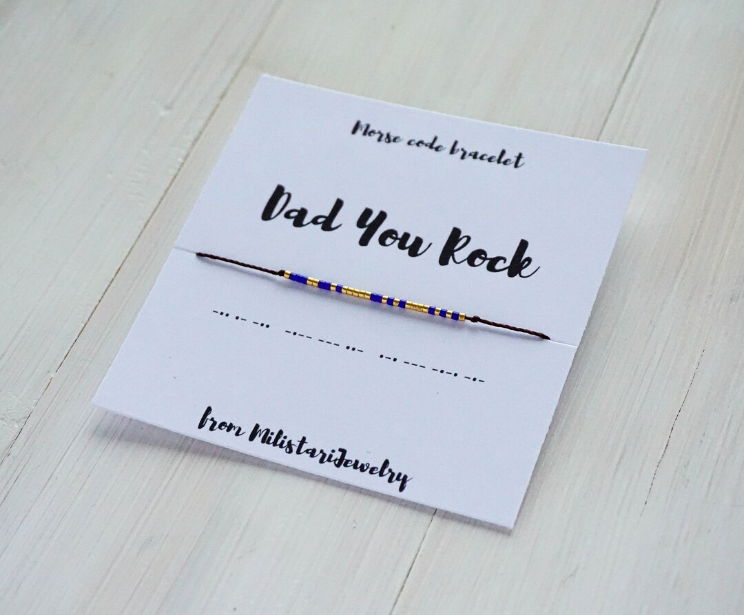 DAD YOU ROCK Morse Code Bracelet, Fathers Day Gifts, Gift for Dad, Dad ...