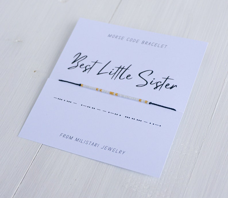 BEST LITTLE SISTER Morse Code Bracelet Birthday Gift for - Etsy