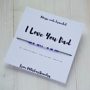 I Love You Dad Morse Code Bracelet, Fathers Day Gifts, Dad Birthday ...