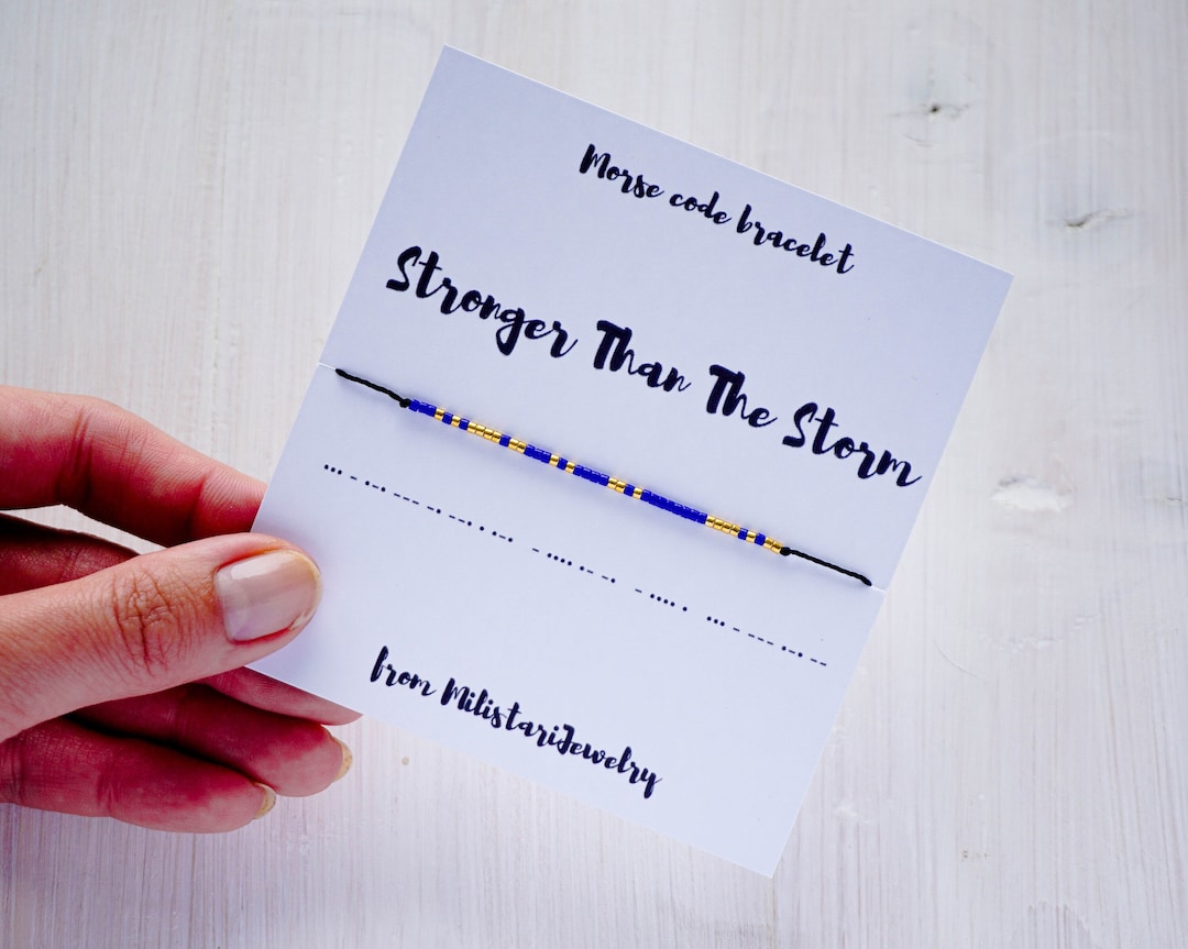 Stronger Than the Storm Morse Code Bracelet, Best Friends Gifts ...