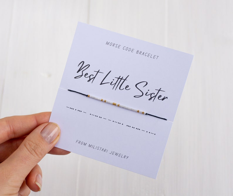 BEST LITTLE SISTER Morse Code Bracelet Birthday Gift for - Etsy