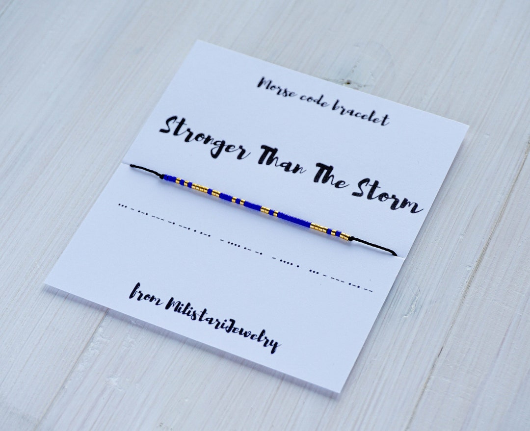 Stronger Than the Storm Morse Code Bracelet, Best Friends Gifts ...