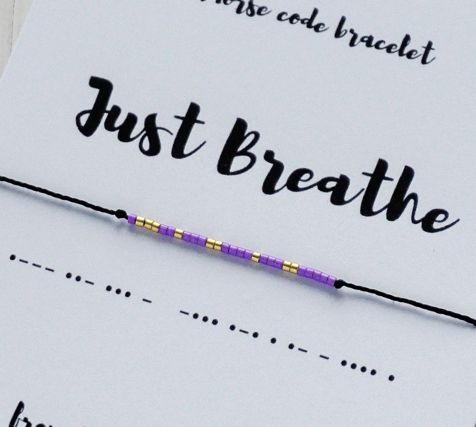 Morse Code Bracelet JUST BREATHE Best Friend Gift Yoga - Etsy