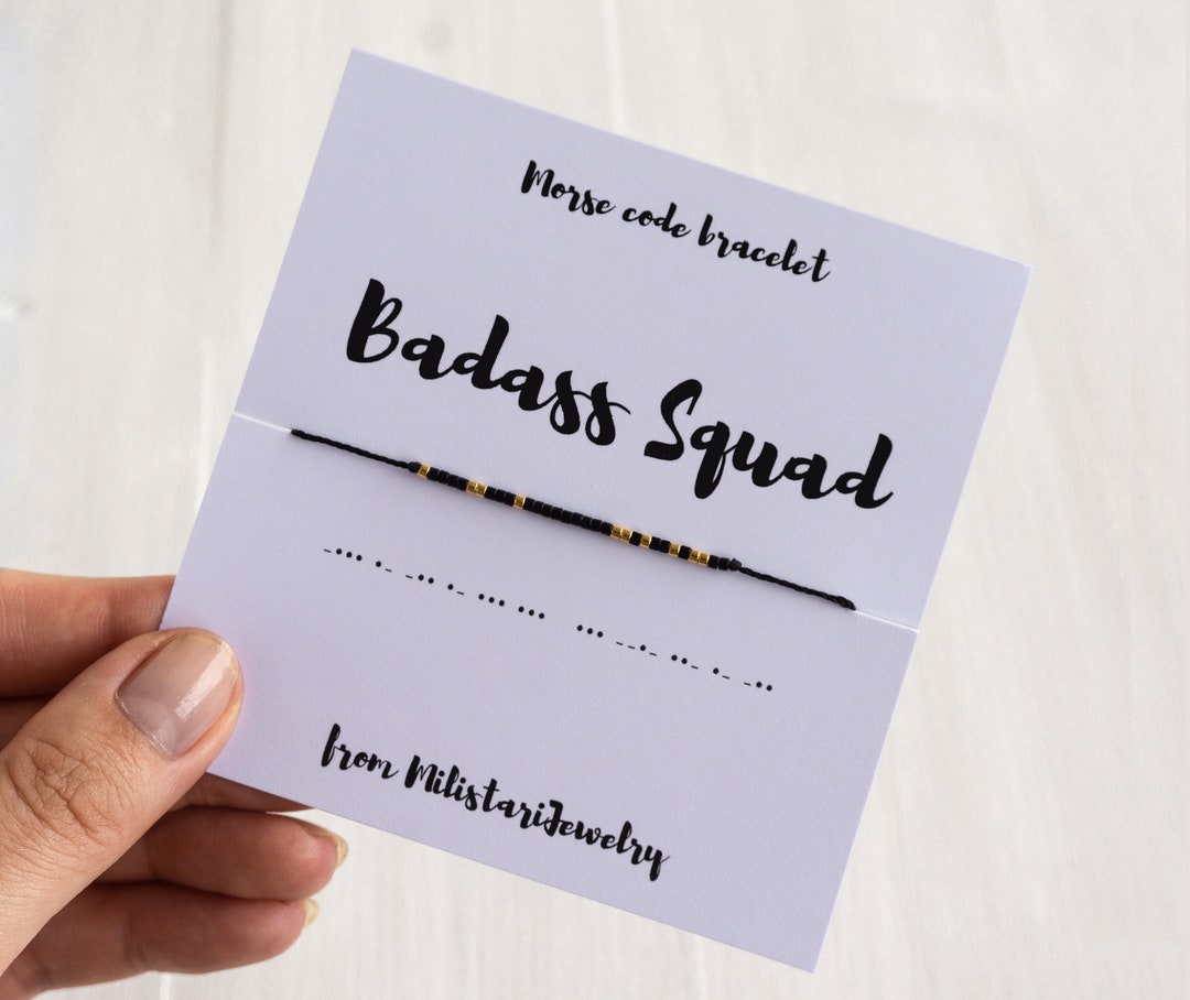 BADASS SQUAD Morse Code Bracelet, Best Friend Gifts, Friendship ...