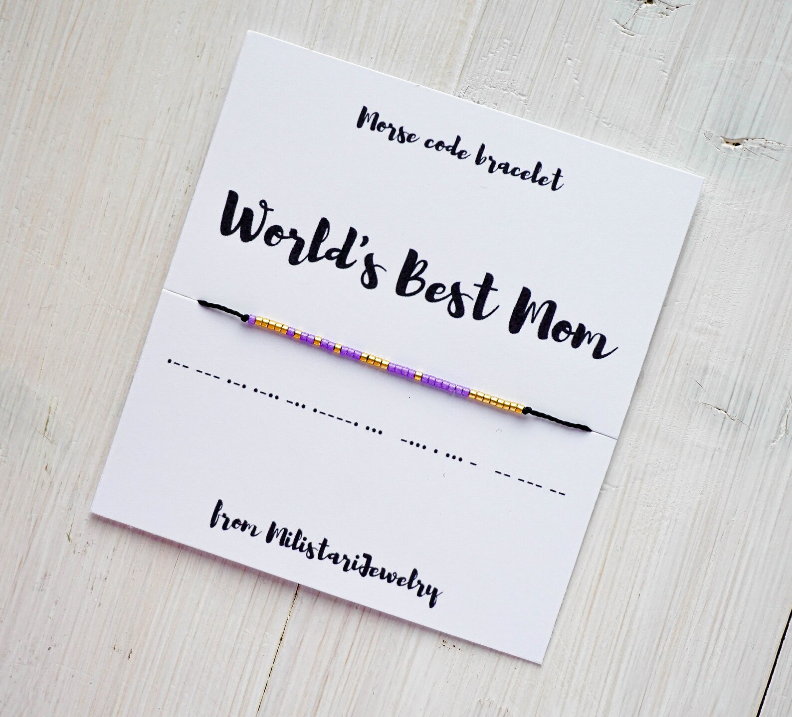 WORLD'S BEST MOM Morse Code Bracelet for Mother, Mothers Day Gift, Mom ...