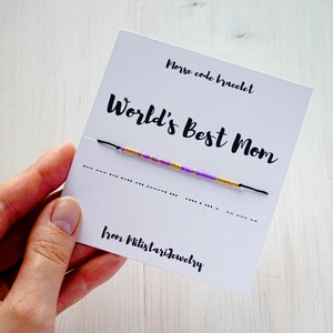 WORLD'S BEST MOM Morse Code Bracelet for Mother, Mothers Day Gift, Mom ...