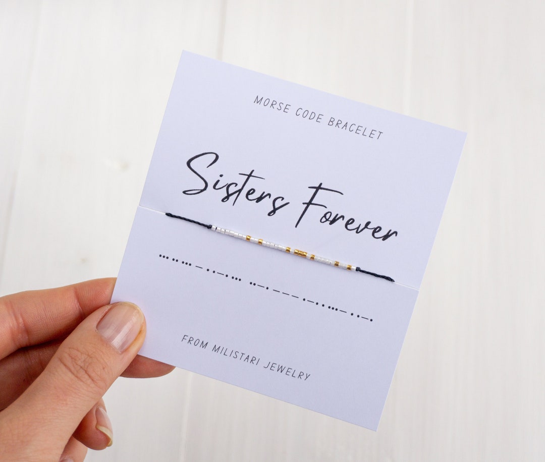 SISTERS FOREVER Morse Code Bracelet, Sisters Bracelet, Sister Birthday ...