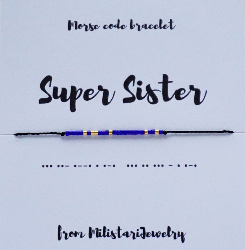 SUPER SISTER Morse Code Bracelet, Gift for Sister From Sister, Bracelet ...