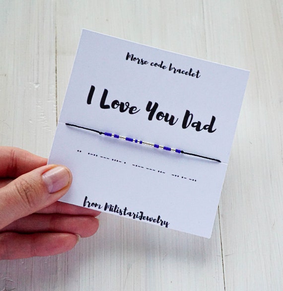 I Love You Dad morse code bracelet Fathers day gifts Dad birthday gift from daughter Gift from son Sentimental gift Long distance gift Etsy